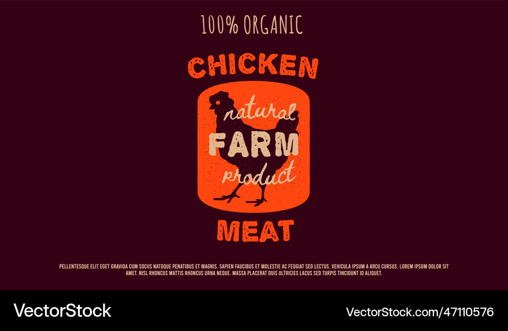 Chicken background poultry meat logo hen icon Vector Image