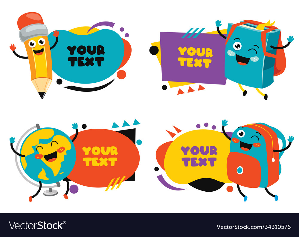 Colorful speech bubbles and labels Royalty Free Vector Image