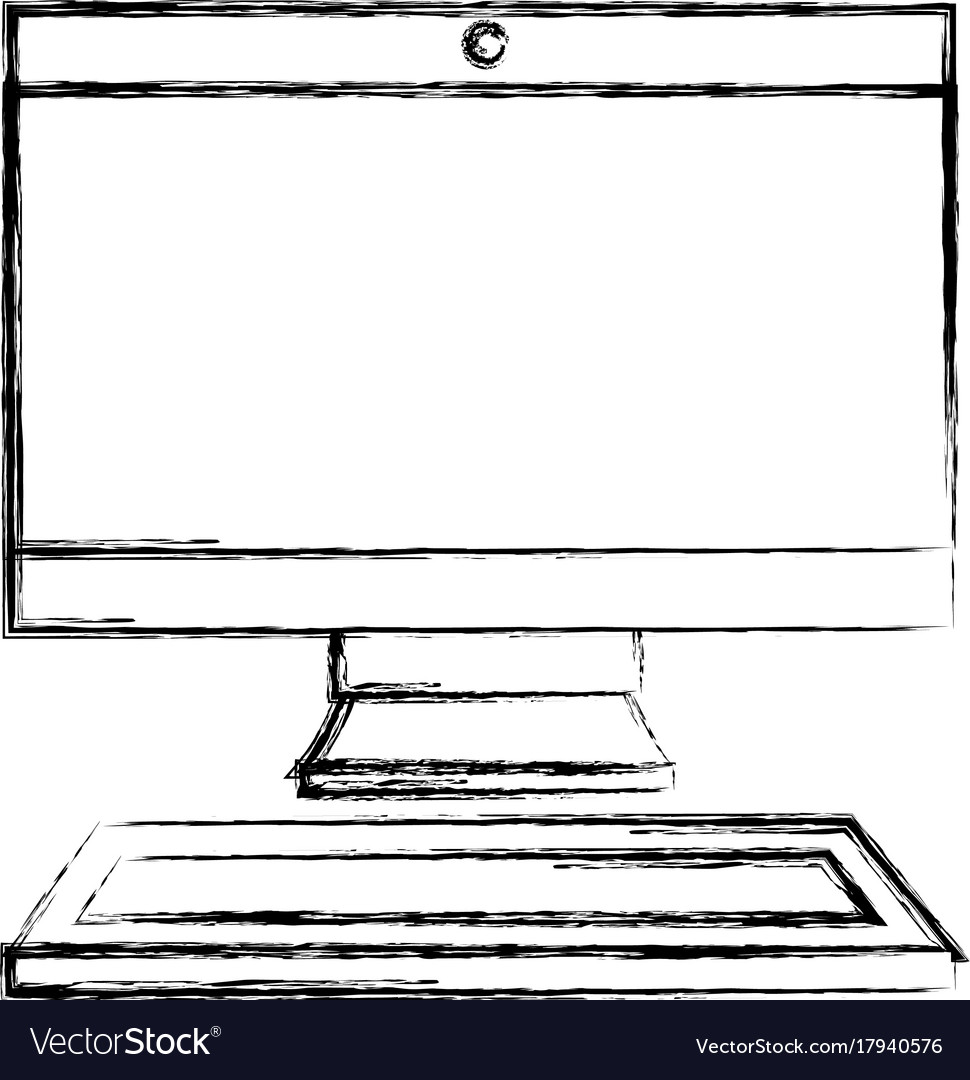 Computer desktop isolated icon Royalty Free Vector Image