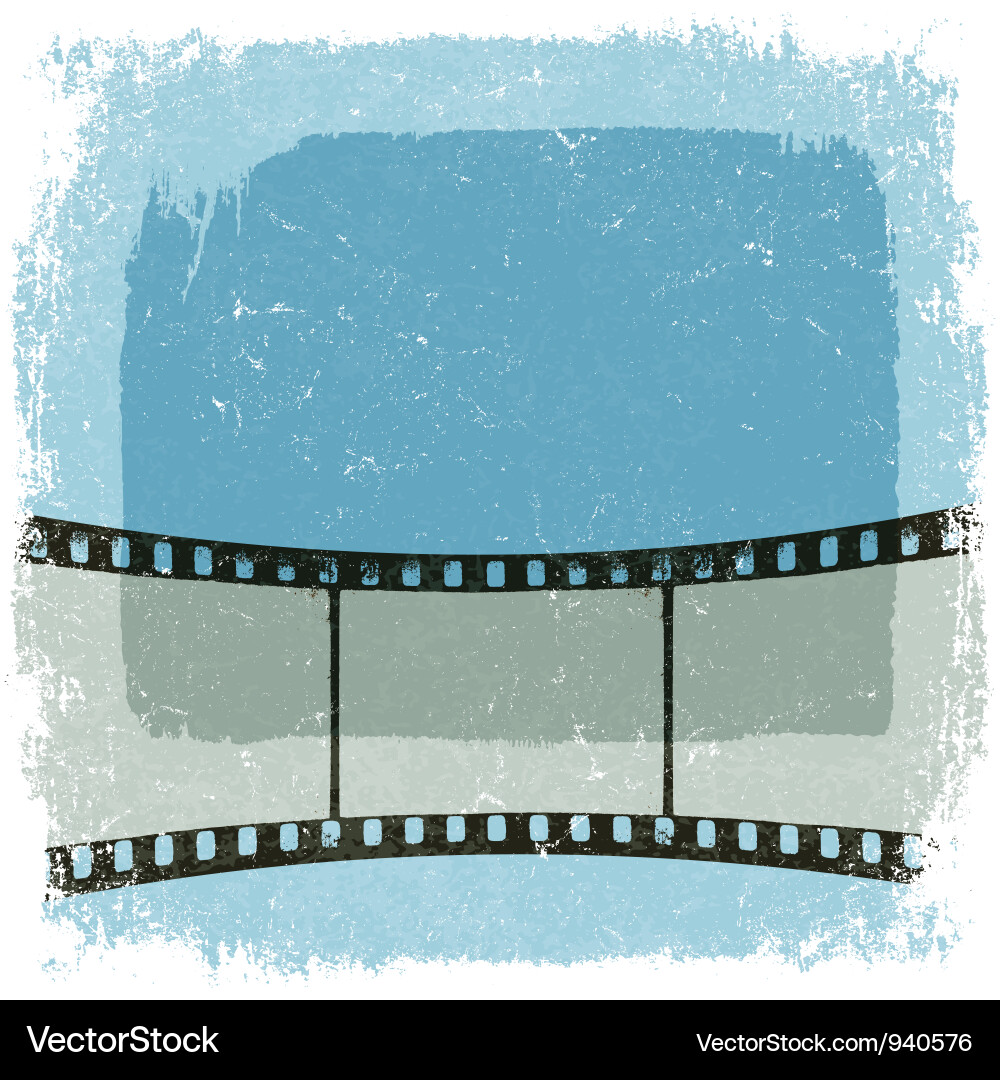 Grunge film strip poster Royalty Free Vector Image