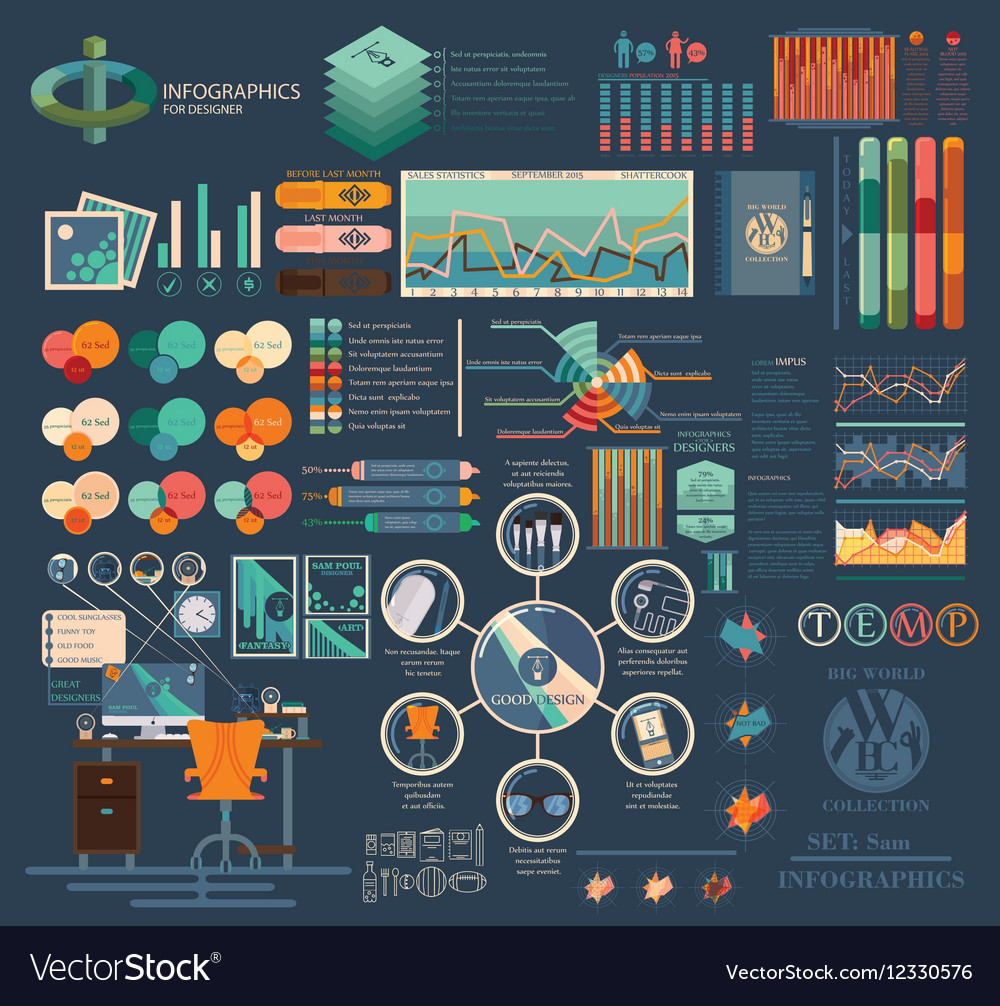 Infographic for the designers Royalty Free Vector Image