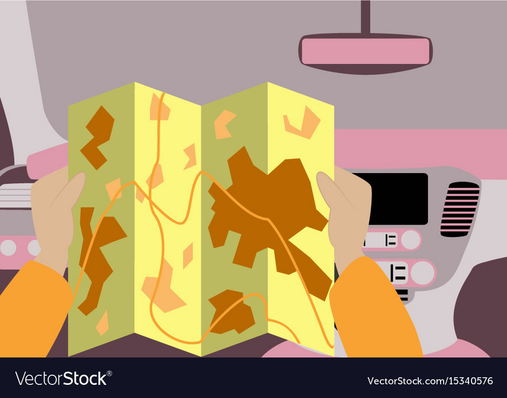 Inside car road map Royalty Free Vector Image - VectorStock