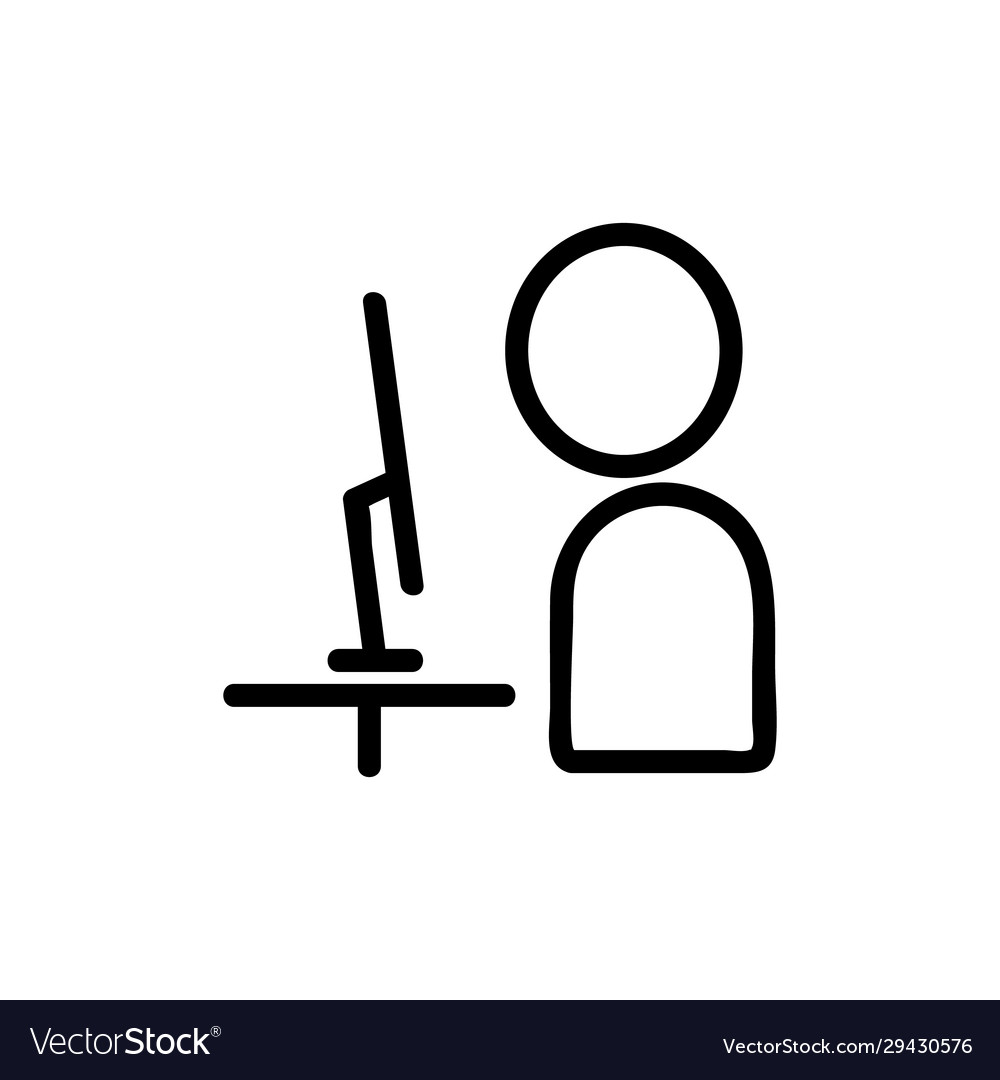 Man pc icon isolated contour symbol Royalty Free Vector