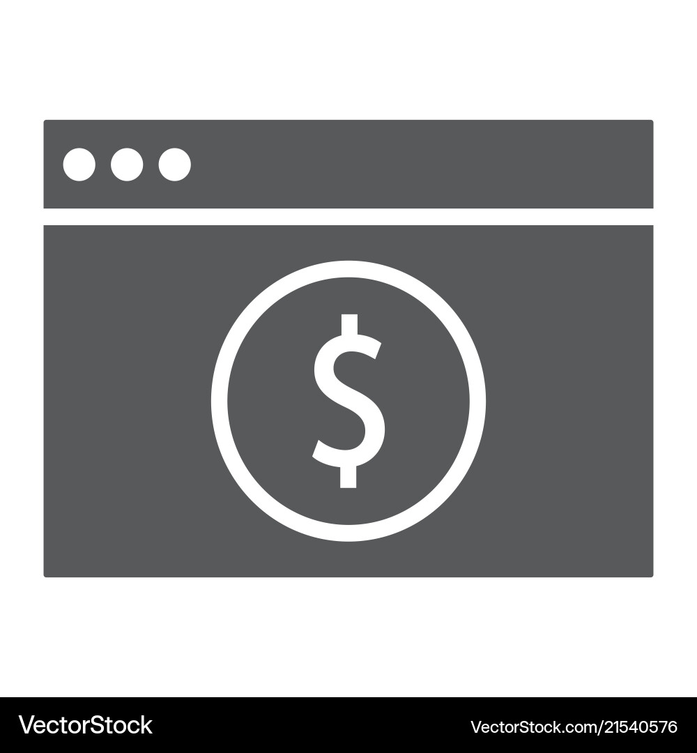 Online banking glyph icon finance Royalty Free Vector Image