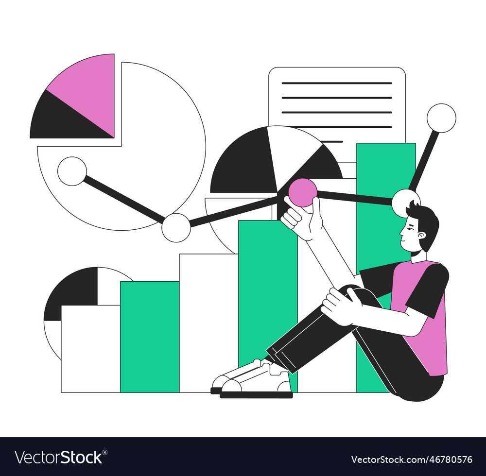 Optimize startup workflow flat line concept spot Vector Image
