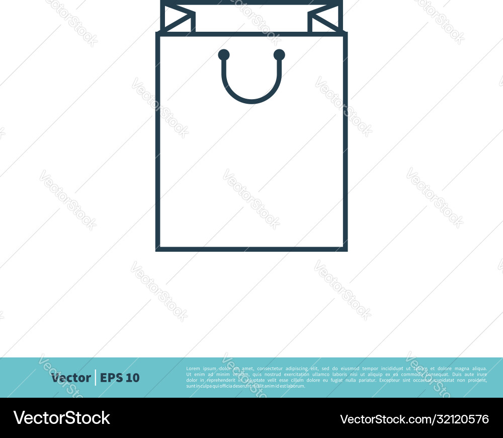 Paper bag icon logo template design eps 10 Vector Image