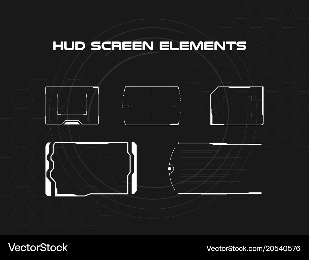 Set black and white hud screen infographic Vector Image