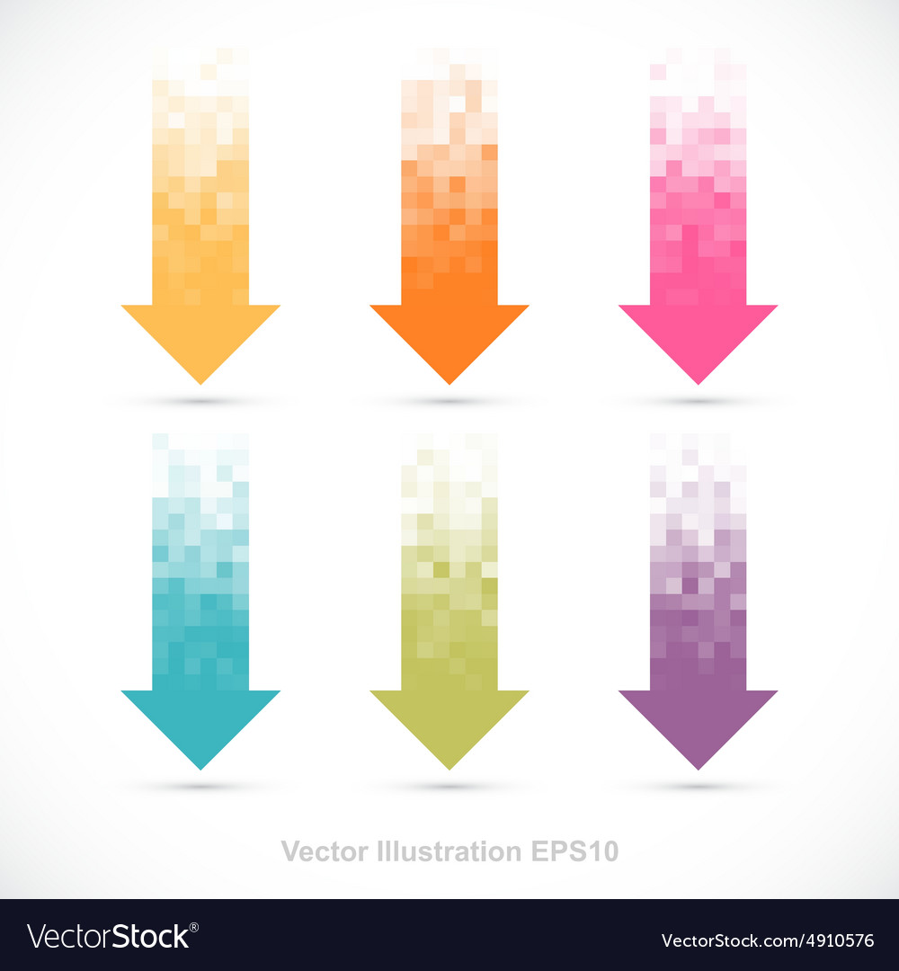 Set pixelated arrows Royalty Free Vector Image