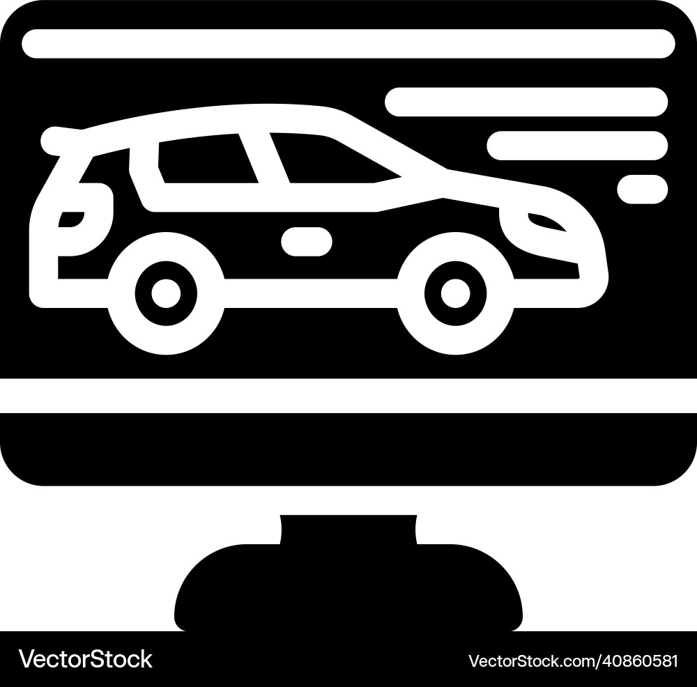 Computer diagnostics of cars glyph icon Royalty Free Vector