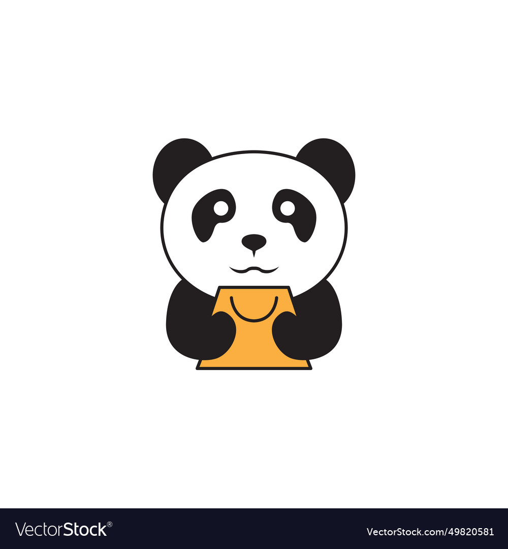 Cute panda mascot cartoon icon logo design Vector Image