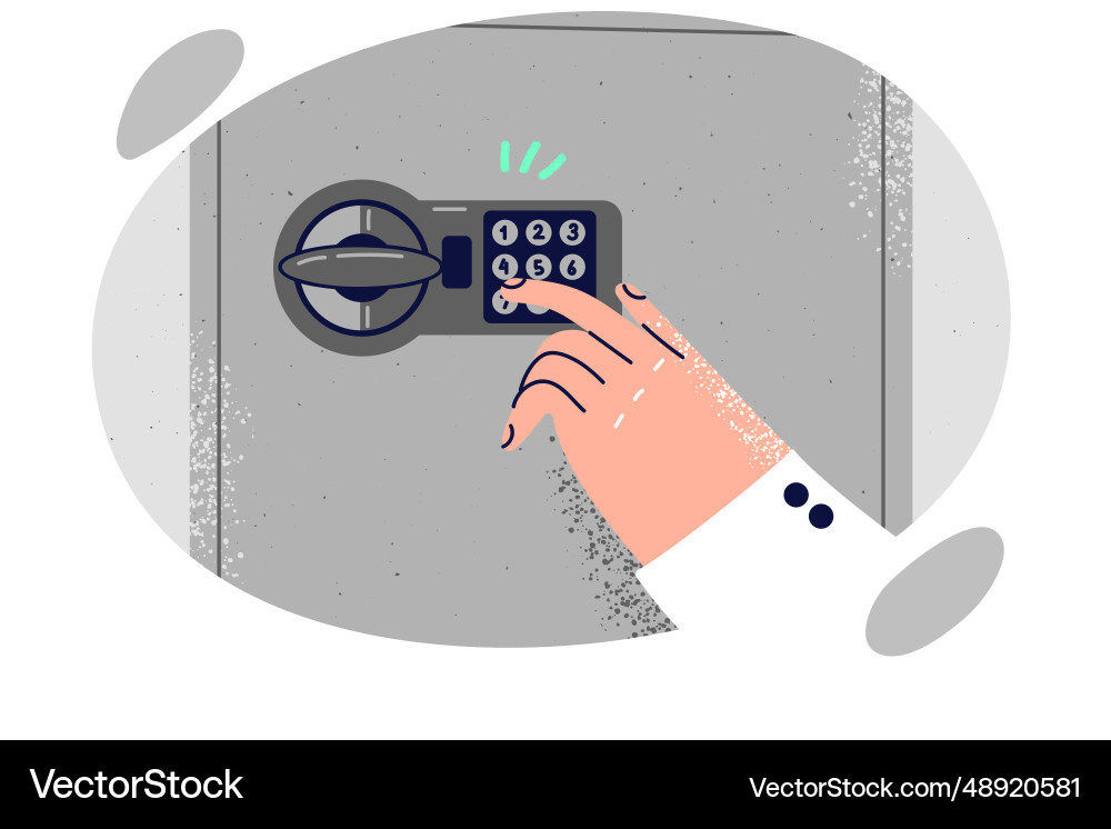 Door of safe with electronic digital panel Vector Image