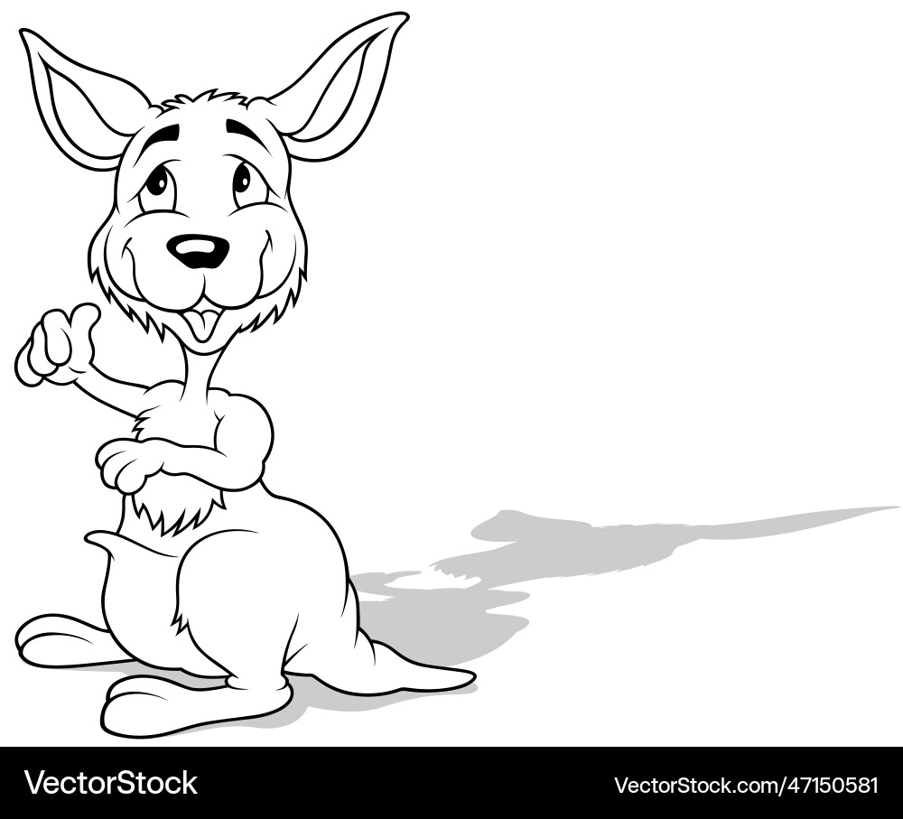 Drawing of a standing kangaroo Royalty Free Vector Image