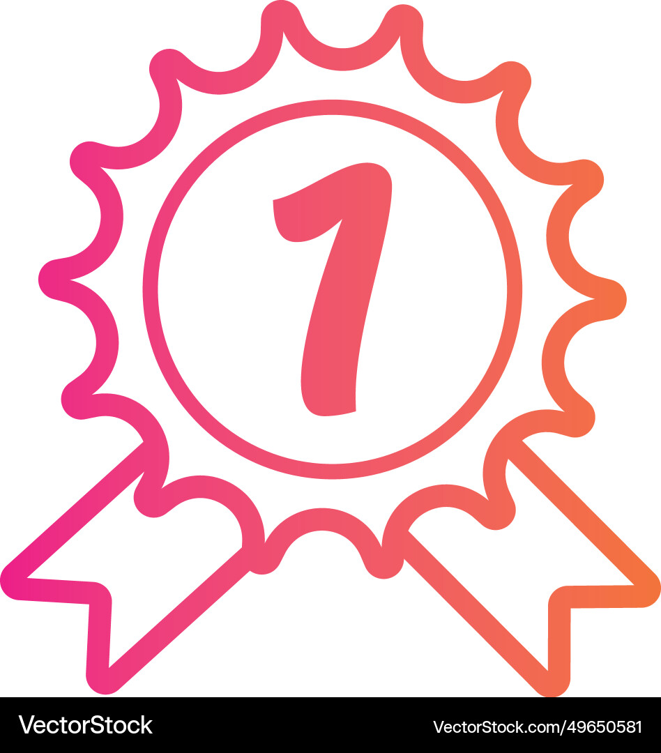 First place medal business icon Royalty Free Vector Image