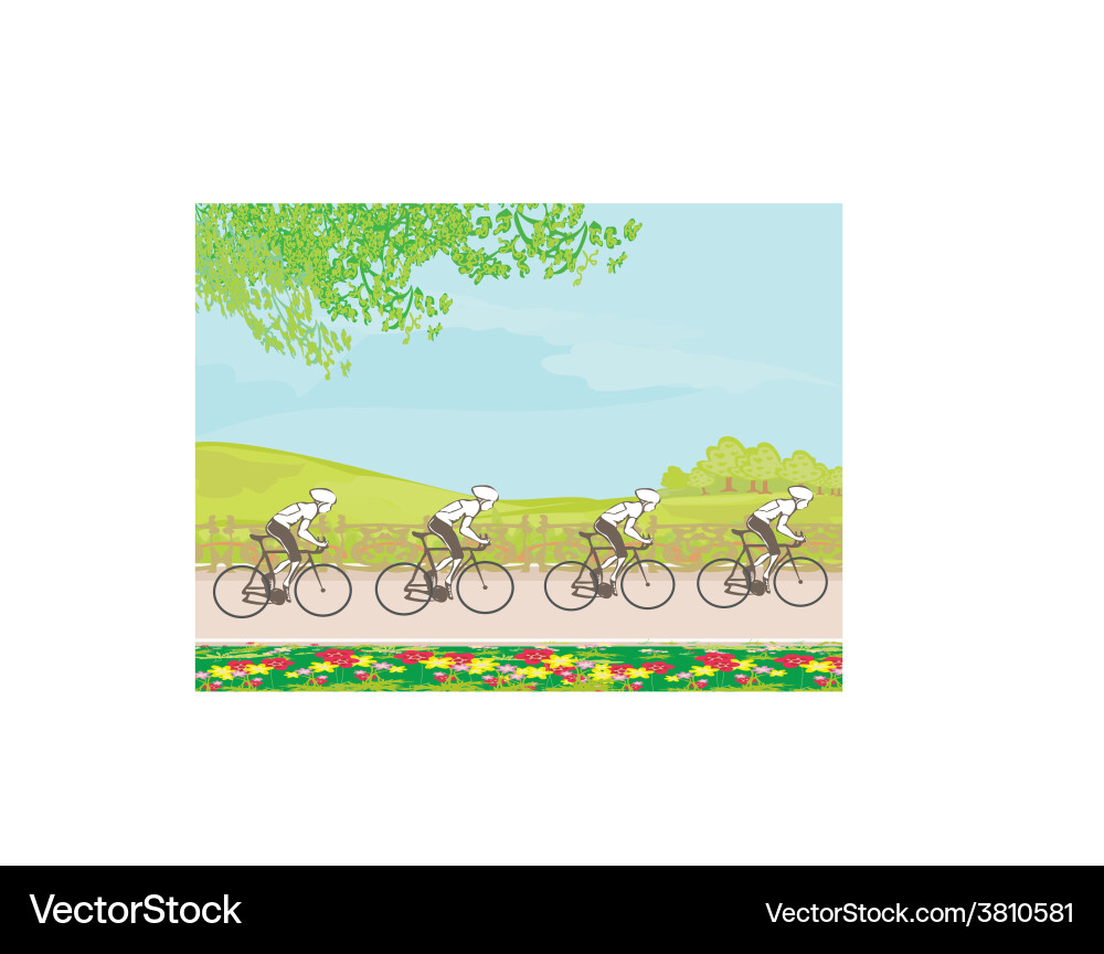 Group of riders racing Royalty Free Vector Image