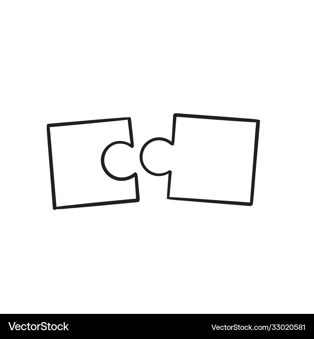 Hand drawn doodle puzzle line iconcartoon style Vector Image