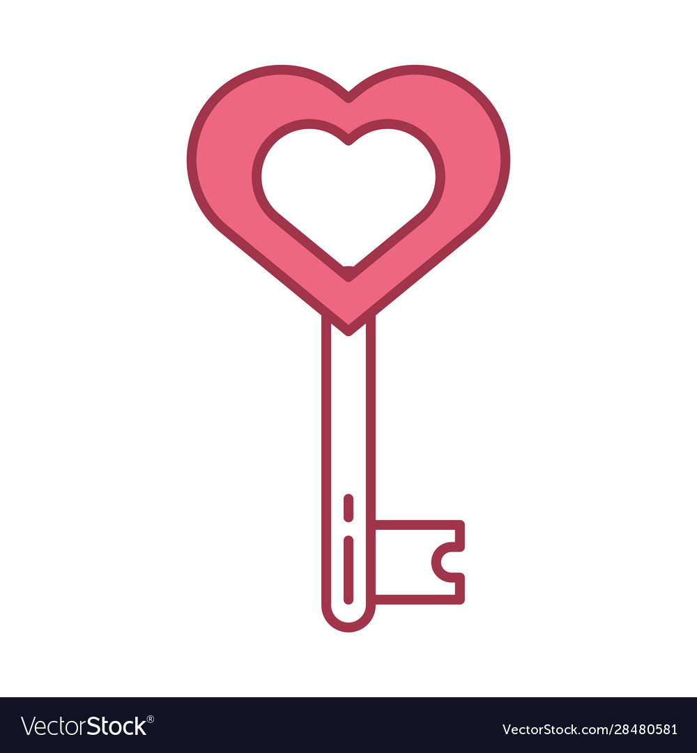 Happy valentines day heart key Royalty Free Vector Image