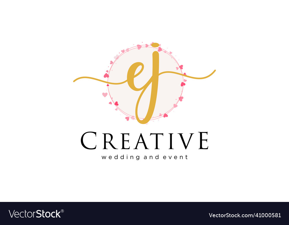 Initial ej feminine logo usable Royalty Free Vector Image