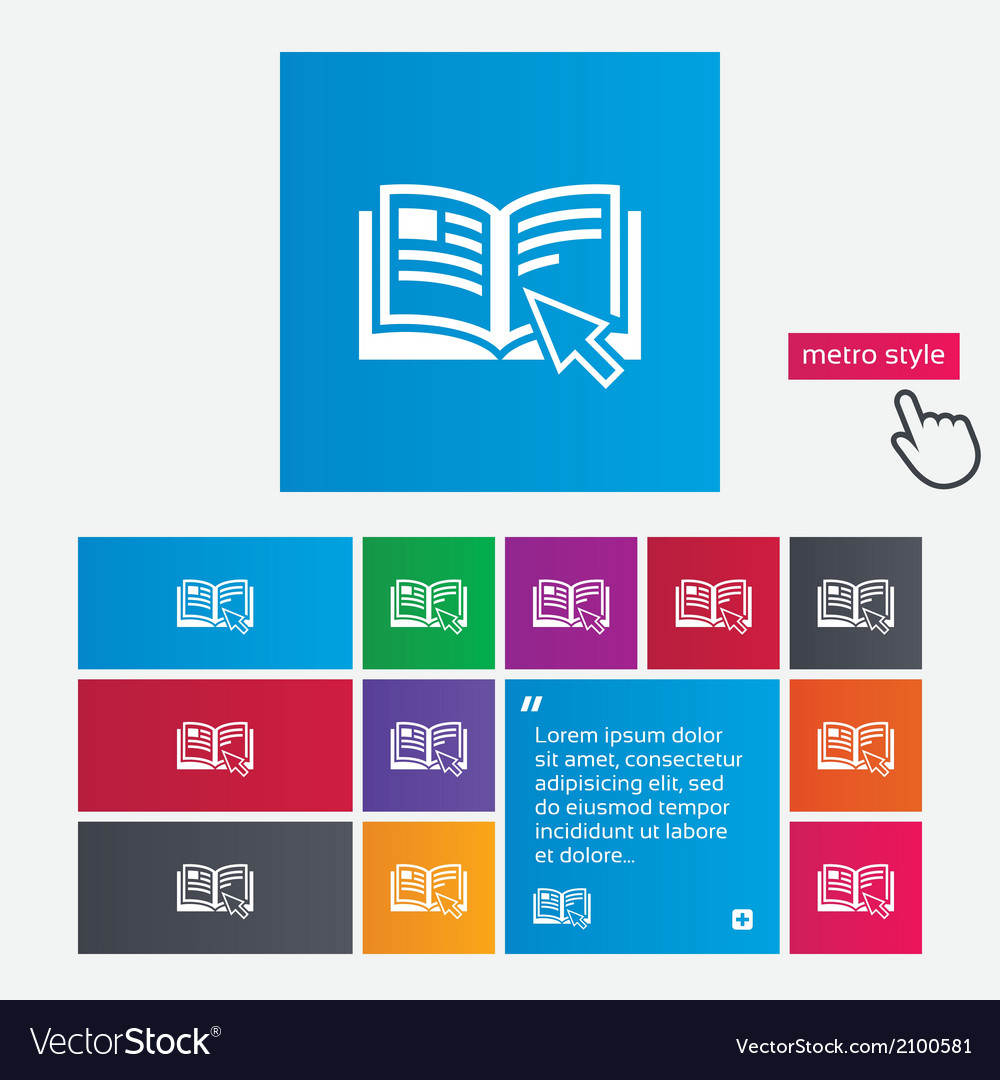 Instruction sign icon manual book symbol Vector Image