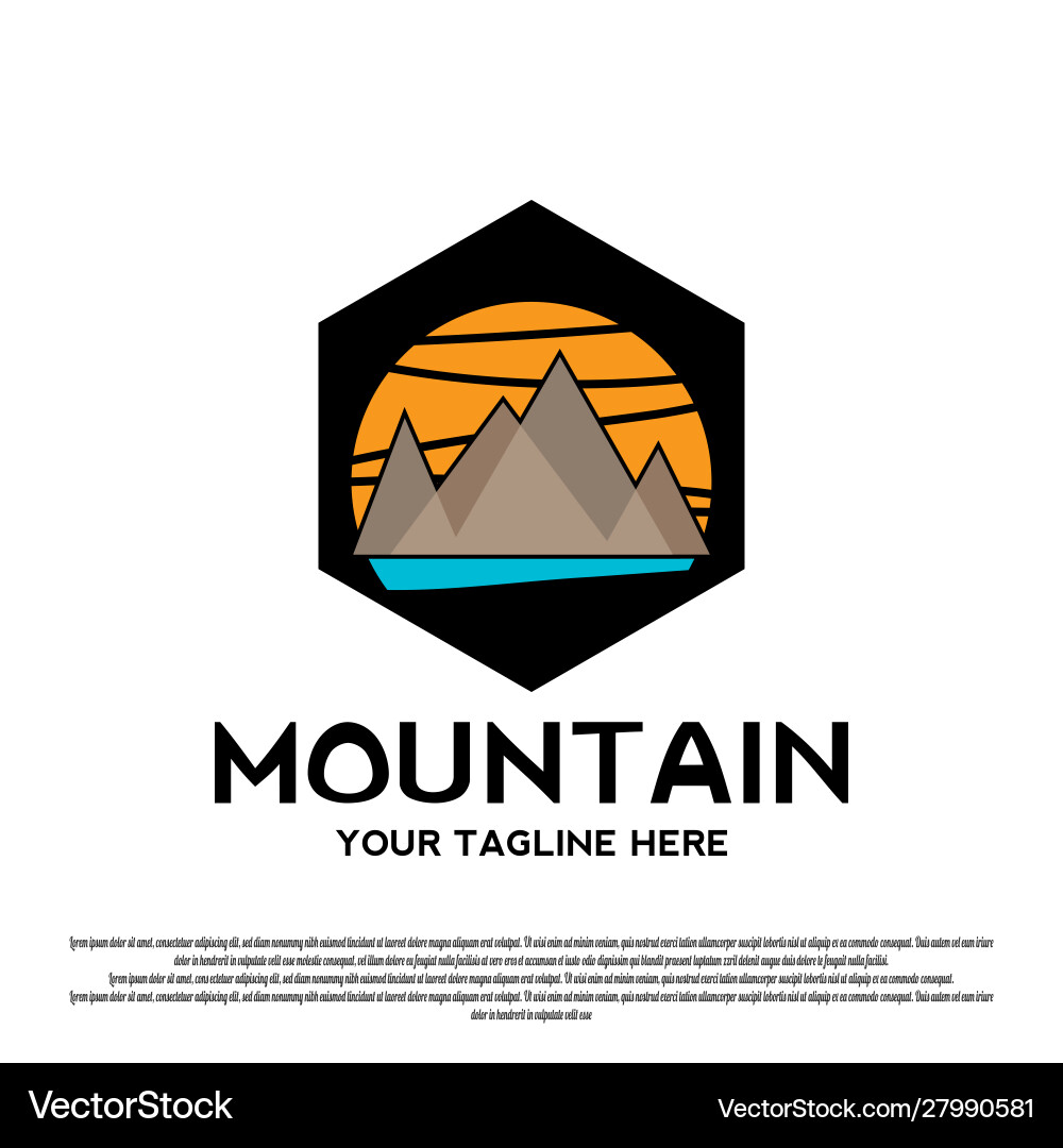Modern mountain logo design Royalty Free Vector Image