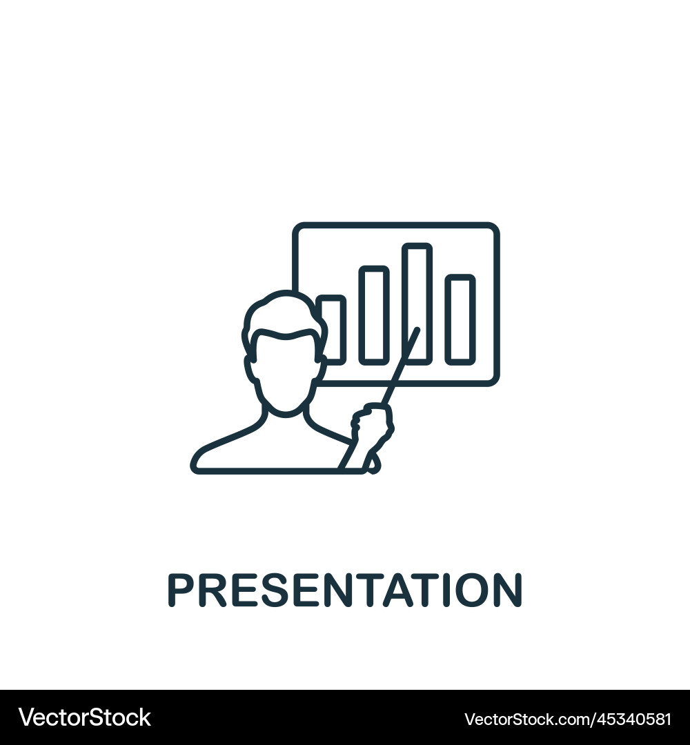 Presentation icon monochrome simple project Vector Image