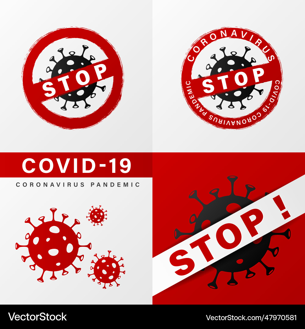 Stop coronavirus concept template for social media