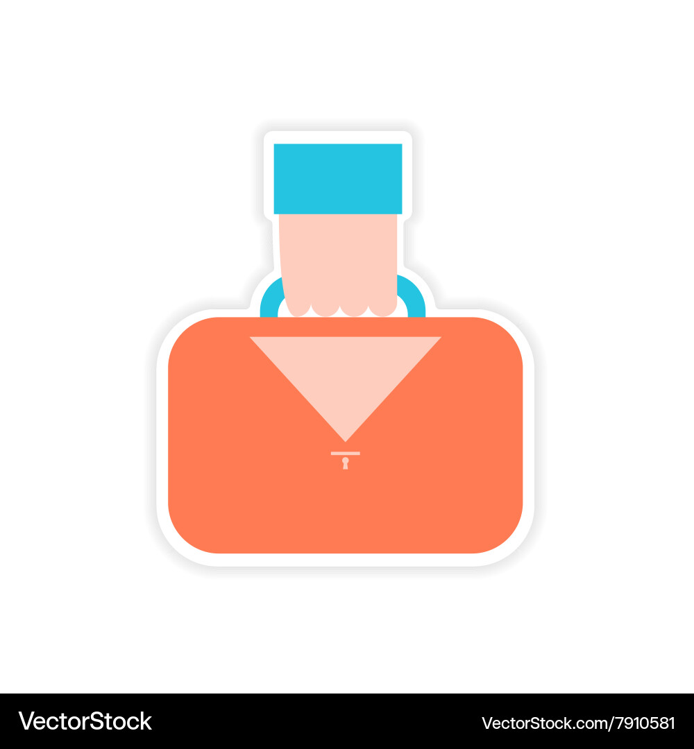 Stylish sticker on paper hand holding case Vector Image