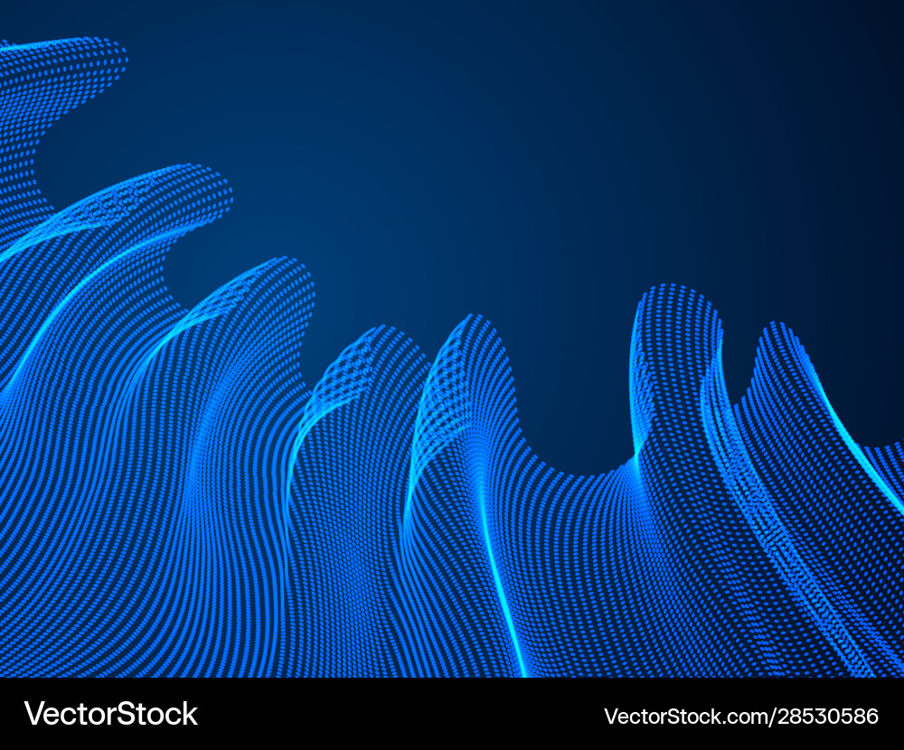 3d magic particles mesh array over dark sound Vector Image