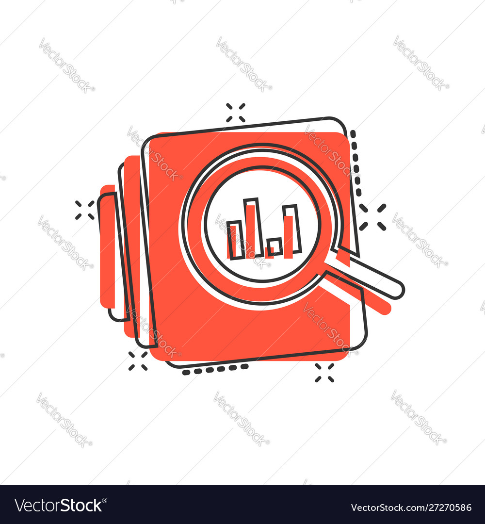 Audit document icon in comic style result report Vector Image