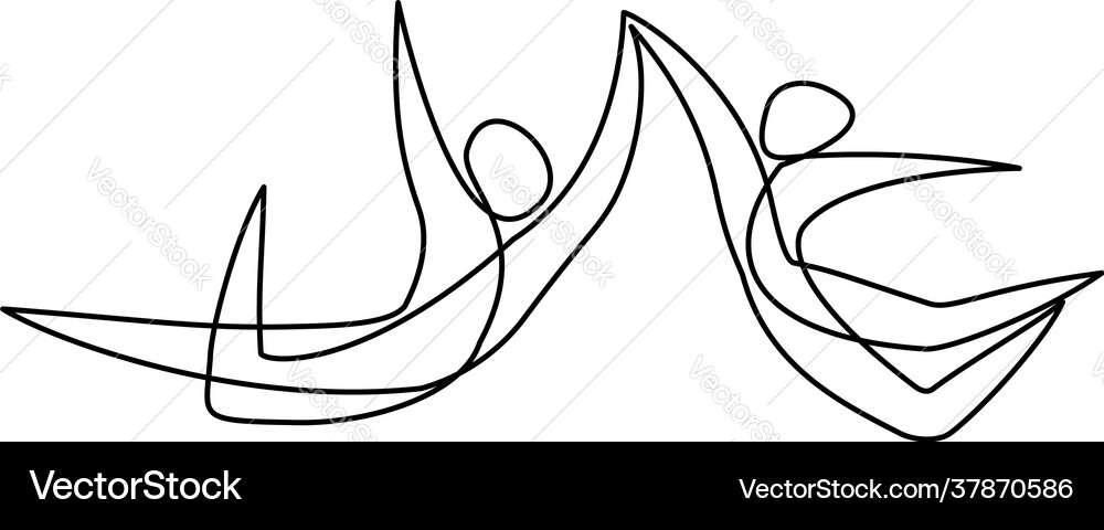 Ballet dancers in motion one line drawing Vector Image