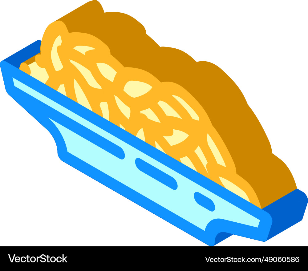 Barley grain pile unpeeled isometric icon Vector Image