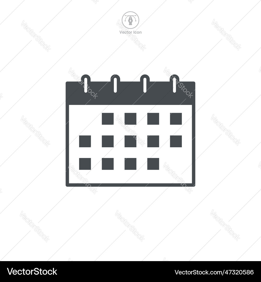 Calendar icon symbol template for graphic and web Vector Image