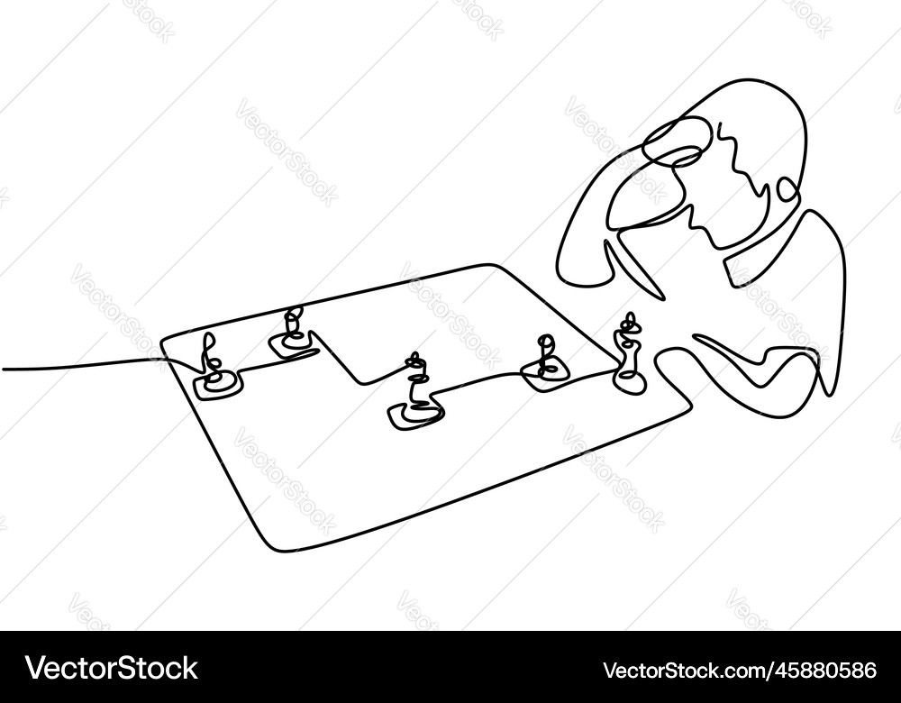 Continuous one line drawing of two people playing Vector Image