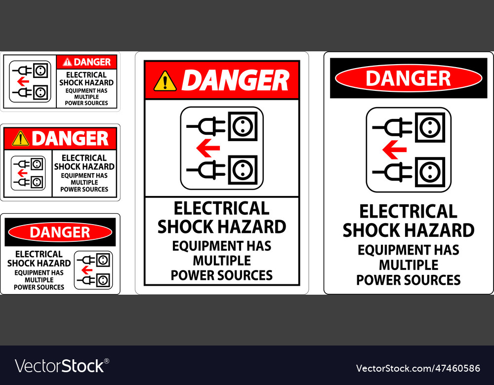 Danger sign electrical shock hazard equipment has Vector Image Danger sign electrical shock hazard equipment has Vector Image