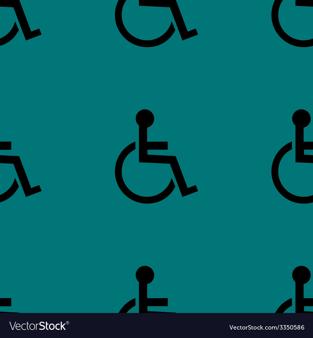 Disabled web icon flat design seamless pattern Vector Image