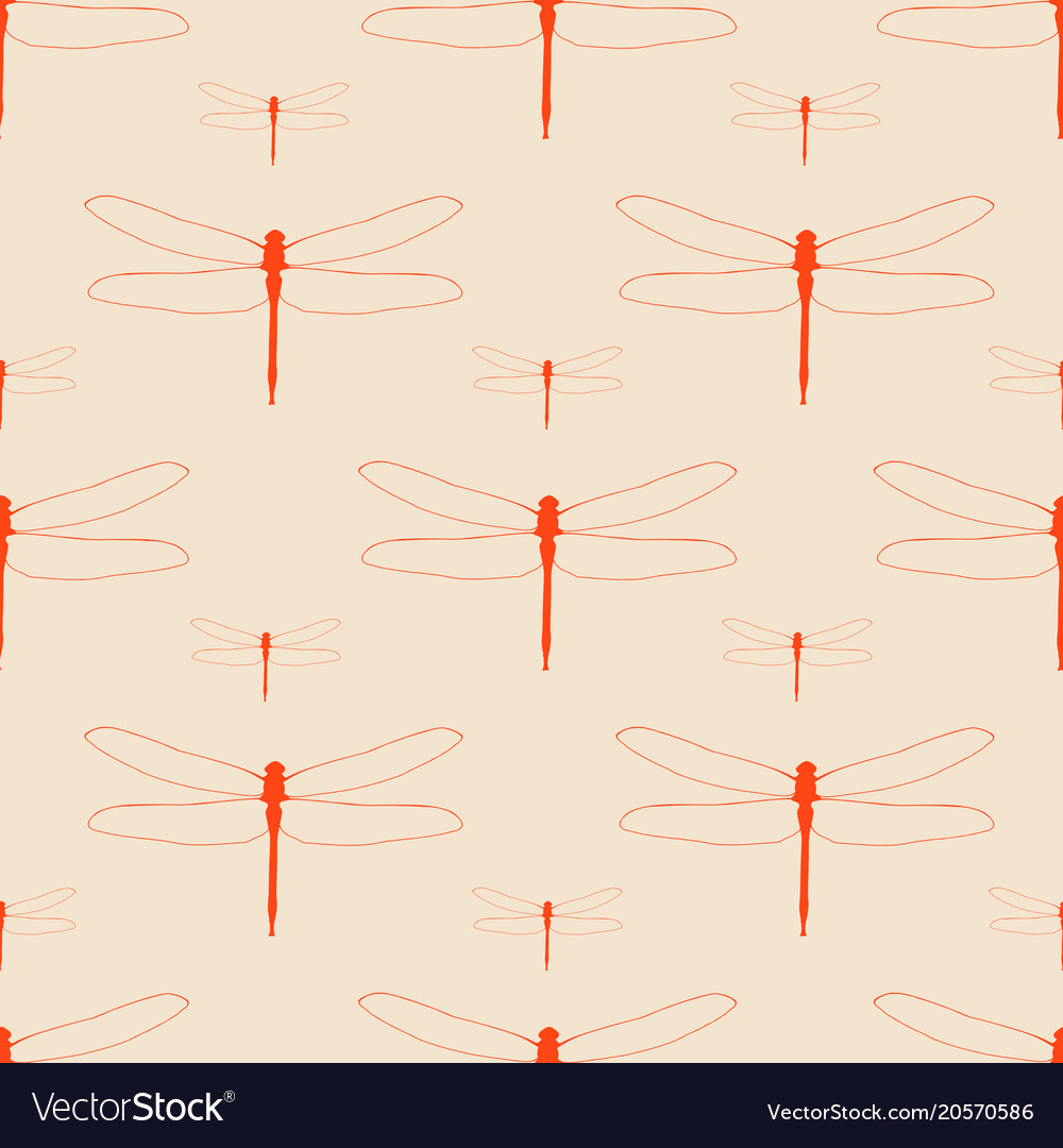 Dragonfly abstract seamless pattern repeatable Vector Image
