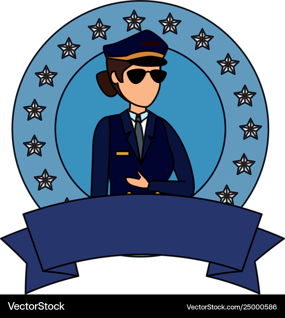 Female aviation pilot avatar character Royalty Free Vector