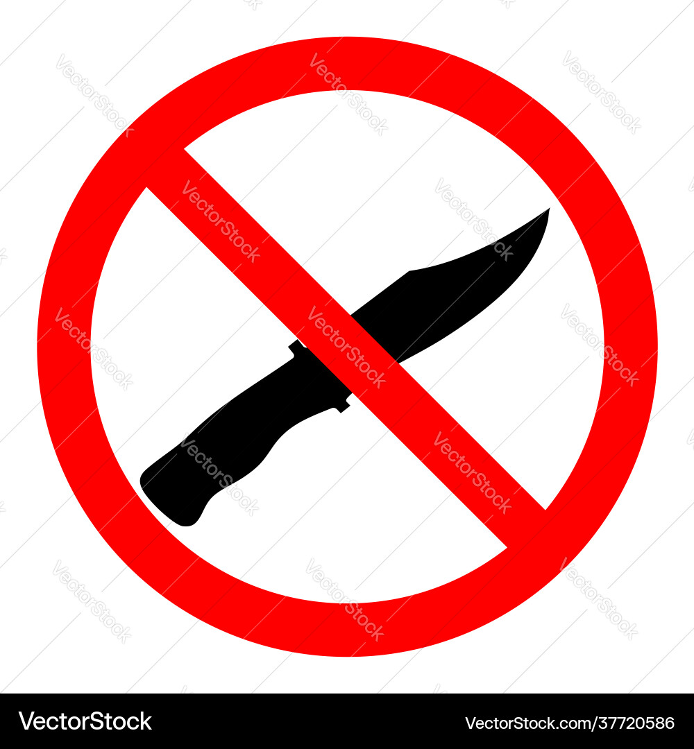 Flat design style no knife or weapon sign Vector Image