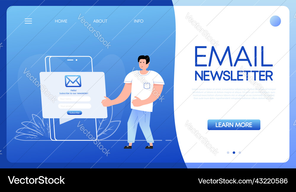 Flat with email newsletter people Royalty Free Vector Image