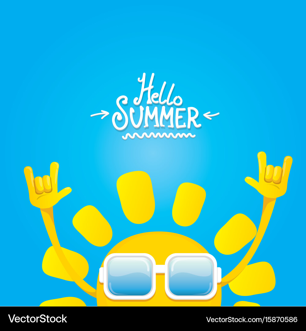 Hello summer rock n roll poster party Royalty Free Vector