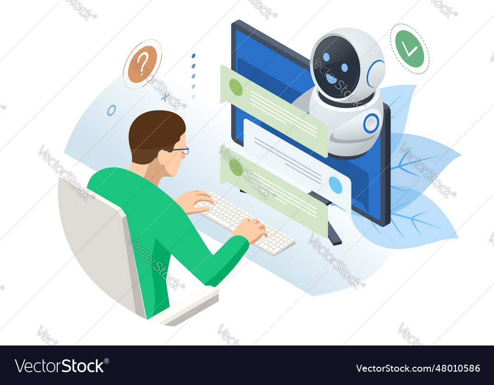 Isometric artificial intelligence knowledge Vector Image