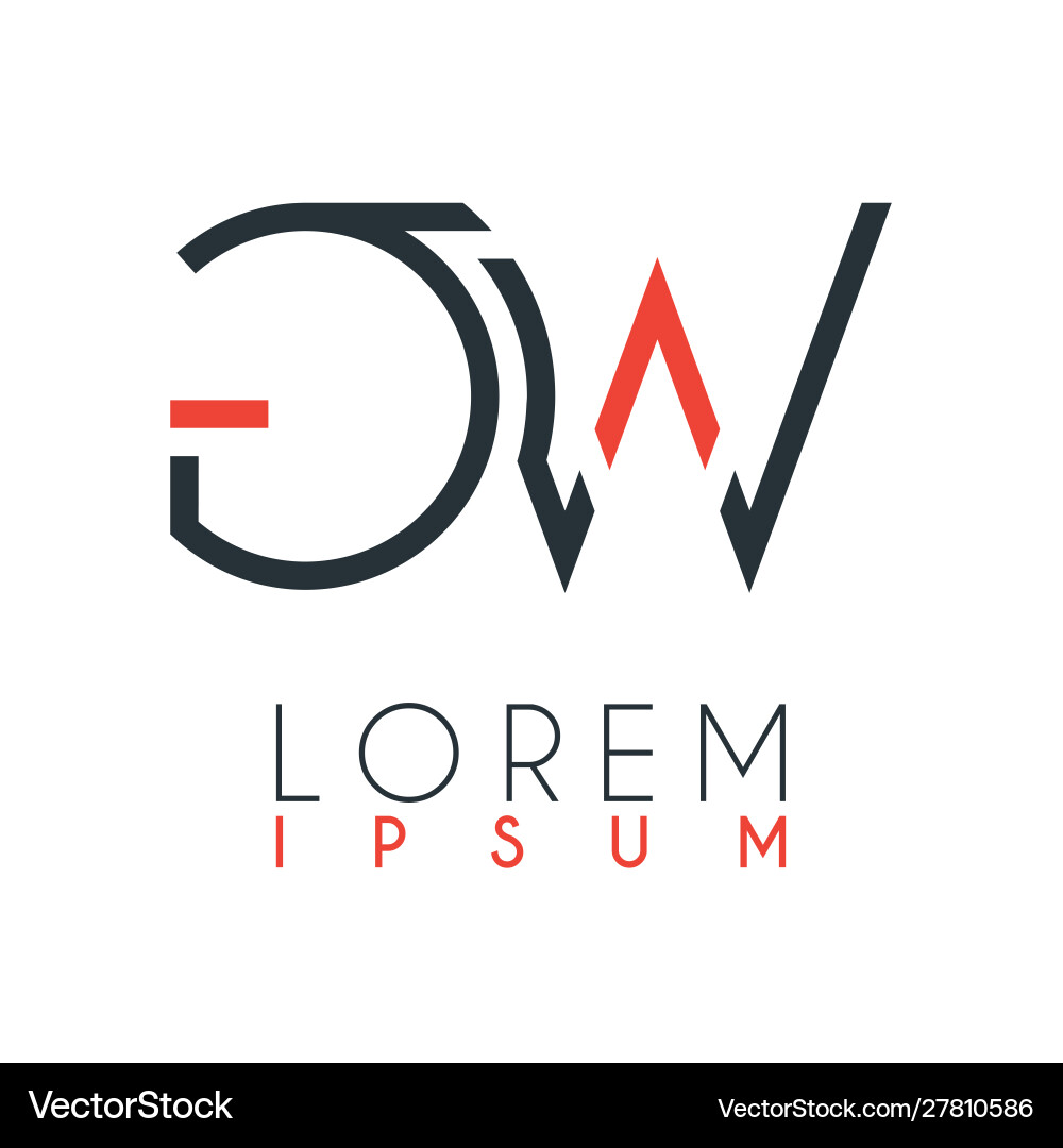 Logo between letter g and w or gw Royalty Free Vector Image