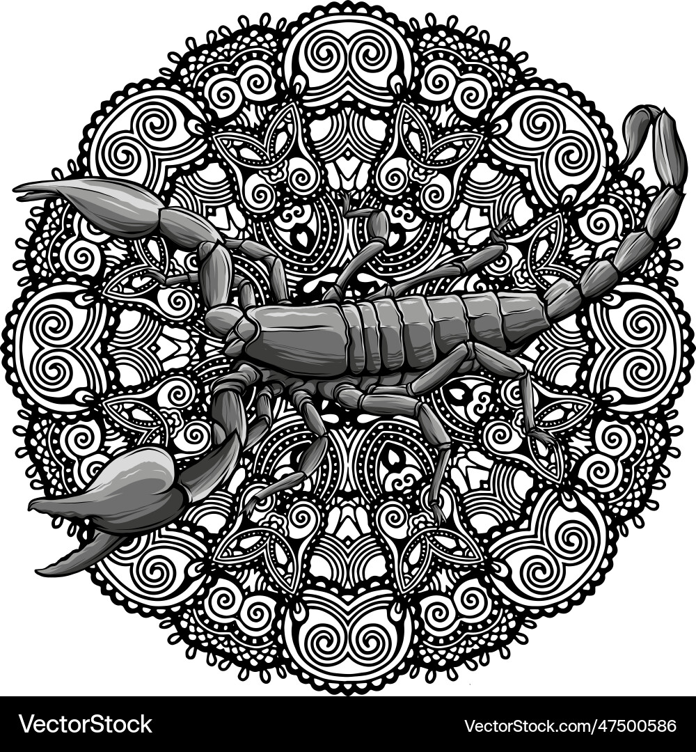 Monochromatic of scorpion Royalty Free Vector Image