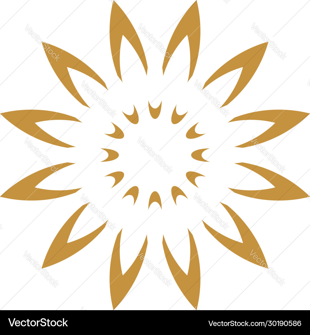 Ornamental flower logo template design eps 10 Vector Image