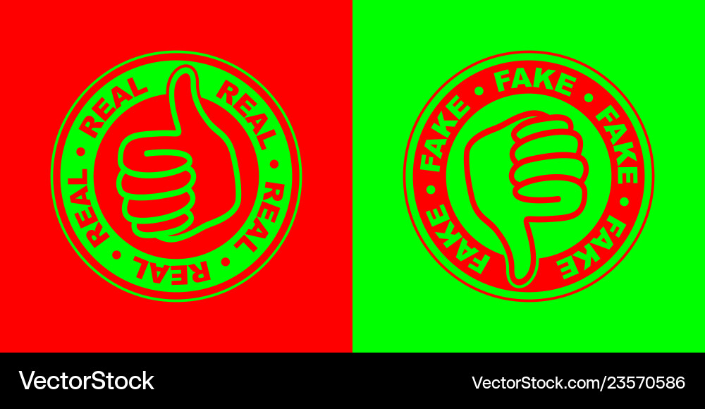 Real and fake icons Royalty Free Vector Image - VectorStock