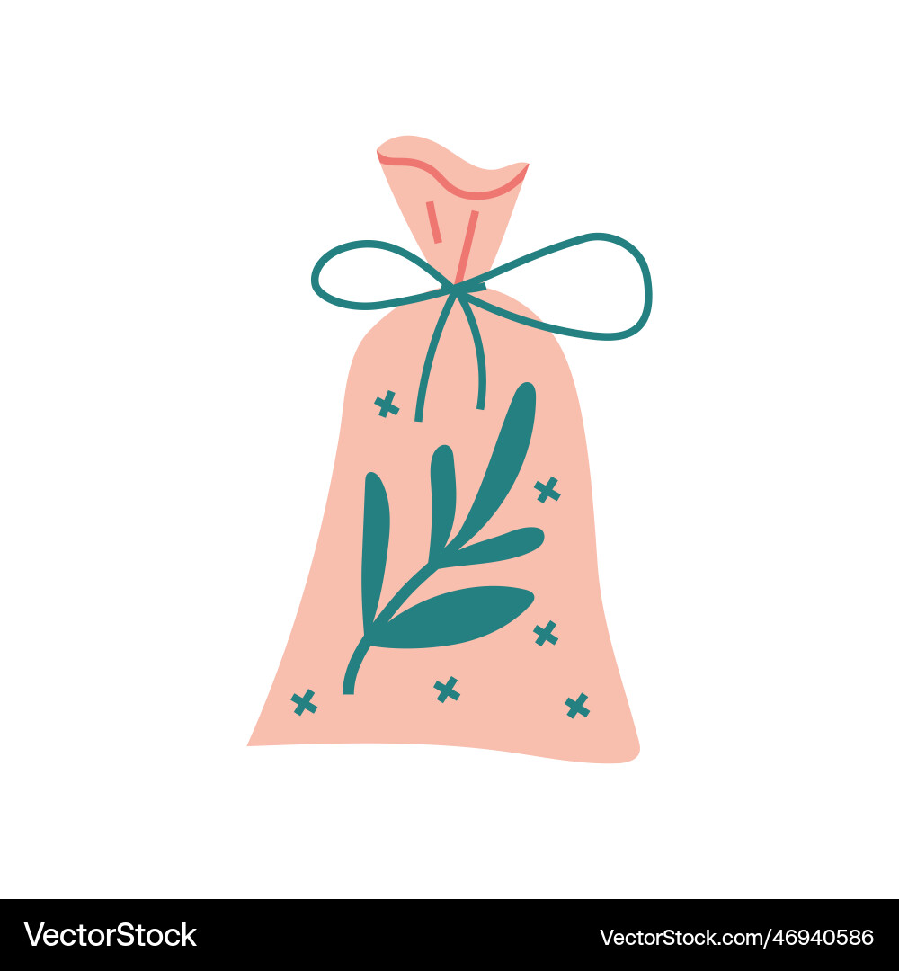 Sachet textile bag cartoon style trendy modern Vector Image
