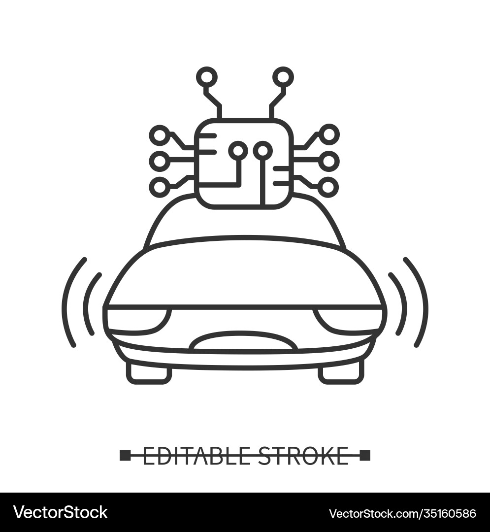 Self-driving car icon ai transport technology Vector Image