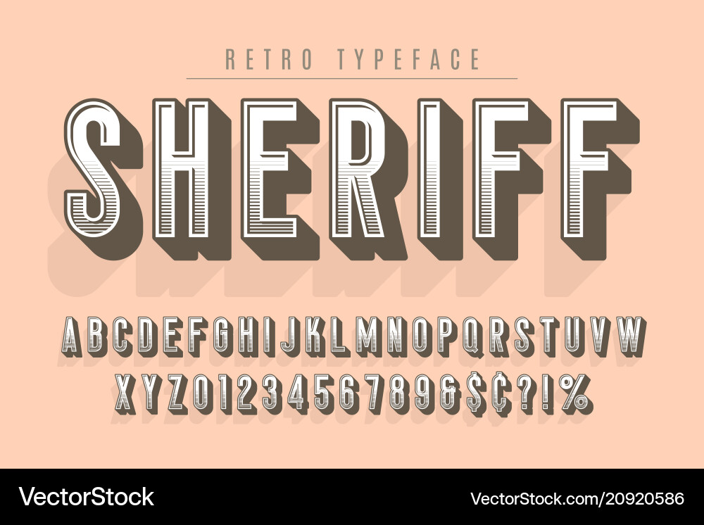Sheriff trendy vintage display font design Vector Image