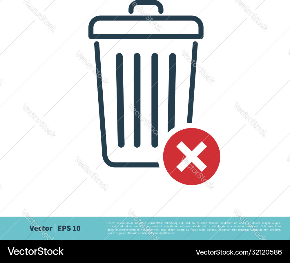 Trash can garbage bucket icon logo template Vector Image