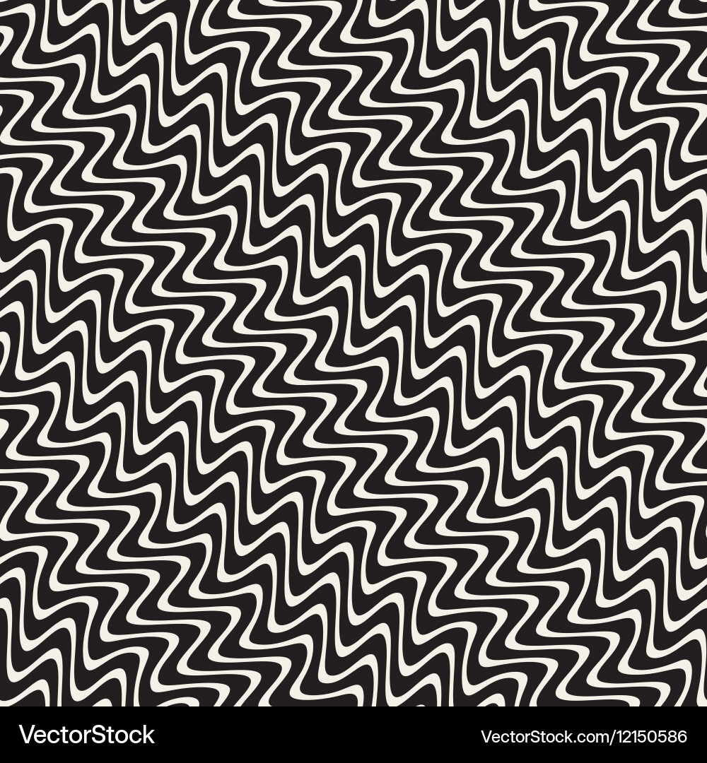 Wavy ripple lines seamless black and white Vector Image