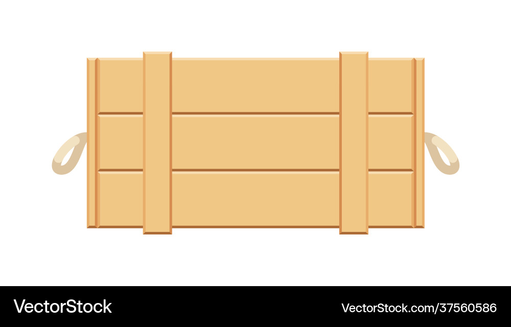 Wooden box with handle isolated on white Vector Image